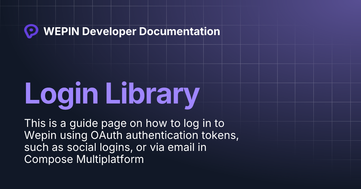 Login Library | English | WEPIN Developer Documentation