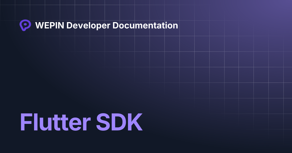 Flutter SDK | WEPIN Developer Documentation